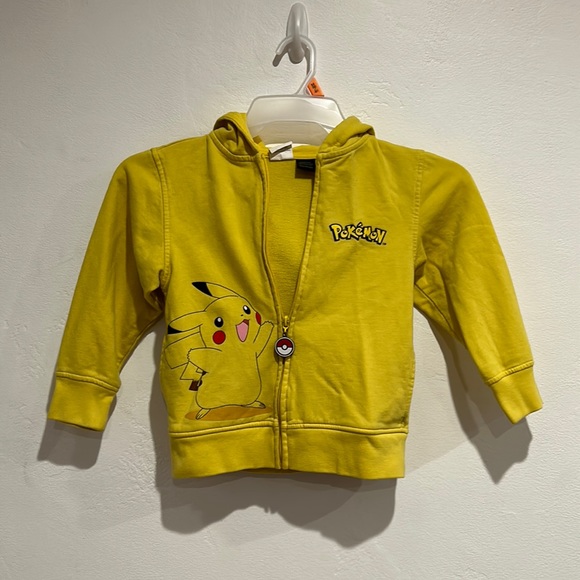 Pokemon | Shirts & Tops | Pokmon Pikachu Character Hoodie Xs Yellow Zip ...